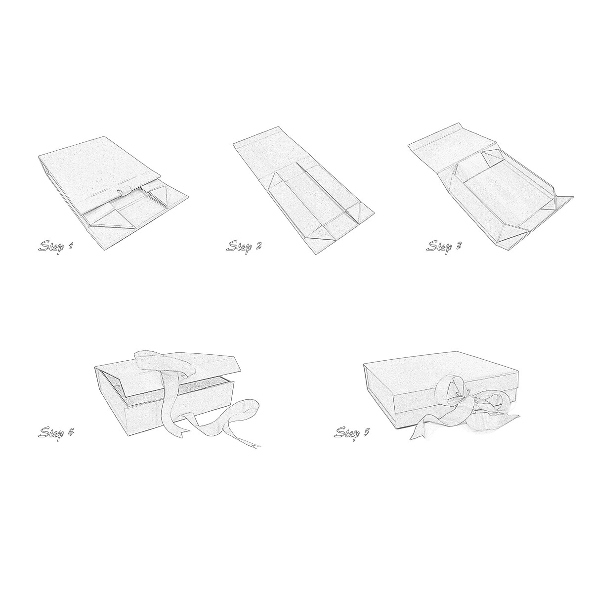 SKETCHGROUP Navy Blue Gift Box with 2 Ribbons for Luxury Packaging-Magnetic Closure- Sturdy-Foldable-Keepsake box (A5 SIZE)