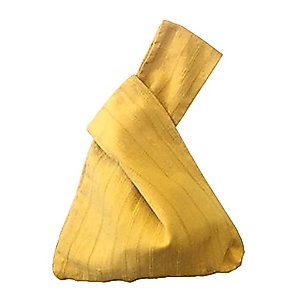 Japanese Style Knot Bag Women Wrist Bag Kimono Knot Pouch Tote, Yellow