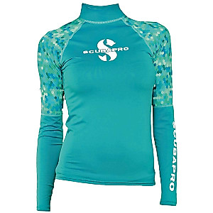 SCUBAPRO Women's Standard UPF 50 Rash Guard, Long Sleeve, Caribbean, M