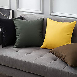 MIULEE Pack of 2 Decorative Outdoor Waterproof Pillow Covers Square Garden Cushion Sham Throw Pillowcase Shell for Patio Tent Couch 18x18 Inch Yellow