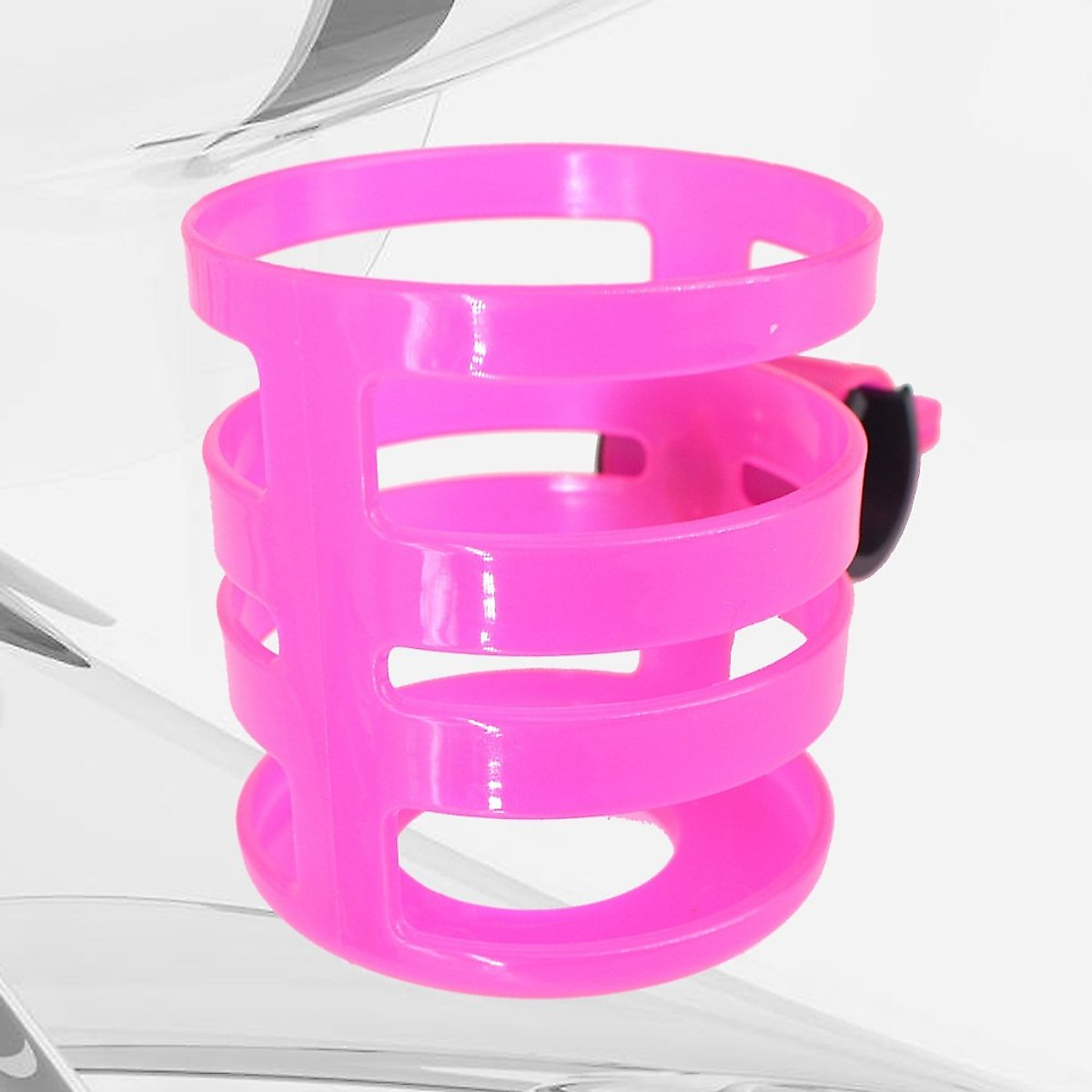 Water Cup Holder Drink Holder Rack for Strollers Wheelchairs Rollators Walkers Bicycles for Bottles (Pink)