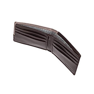 Skechers Men's Slimfold Canvas Vegan Leather RFID Wallets, Tan Zig Zag, One Size