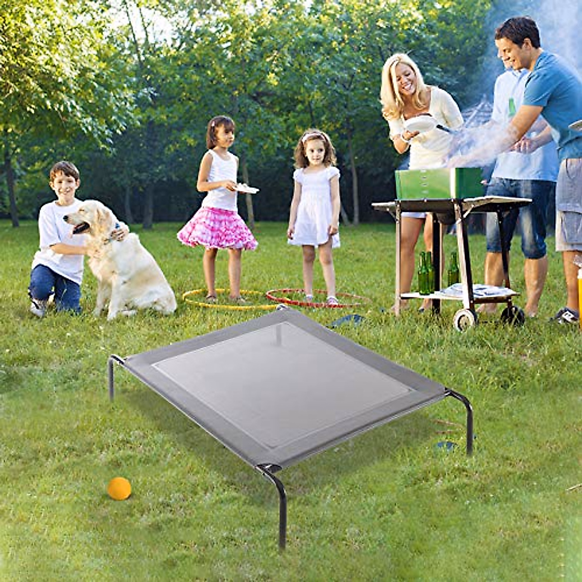 Elevated Dog Bed, Western Home Raised Dog Bed Cot for Large Medium Small Dogs, Portable Pet Cot for Indoor and Outdoor with Breathable Mesh, Durable Frame and Skid-Resistant Feet