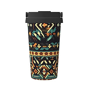 WANGZHAO Native American Patterns Print Double Wall Stainless Steel Vacuum Insulated Tumbler Cup Home Thermal Cup