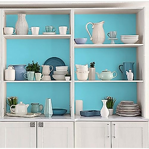 Micpolo 15.7”×118” Blue Wallpaper Peel and Stick Wallpaper for Bedroom Light Blue Contact Paper Easy Peel Off Wallpaper Blue for Bathroom Removable Wallpaper Vinyl Self Adhesive Matte