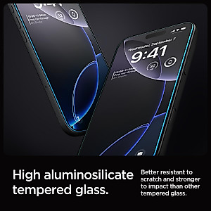 Spigen Tempered Glass Screen Protector [GlasTR EZ FIT] designed for iPhone 16 Pro [2 Pack]