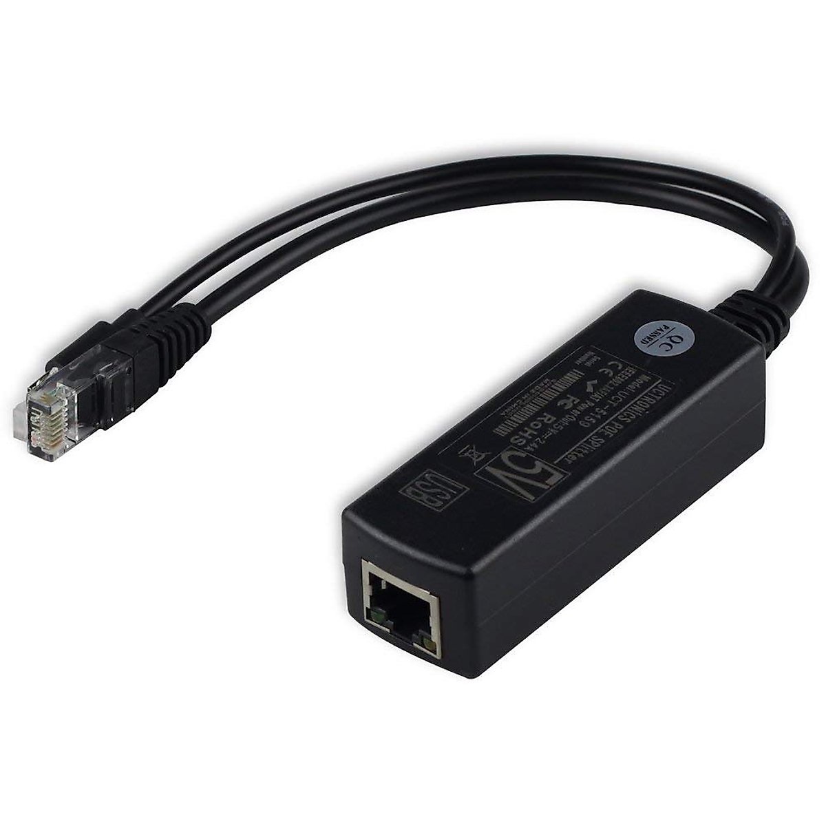UCTRONICS IEEE 802.3af Micro USB Active PoE Splitter Power Over Ethernet 48V to 5V 2.4A for Tablets, Dropcam or Raspberry Pi 2/3B+ (48V to 5V 2.4A)