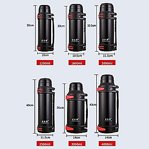 Thermos Cup 1200-4000ML Large Thermos Bottle Vacuum Flasks Stainless Steel Hydro Insulated Water Thermal Cup With Strap 48 Hours Insalation Thermos Coffee Cup (Color : 4000ML, Size : 1 PCS Blue)