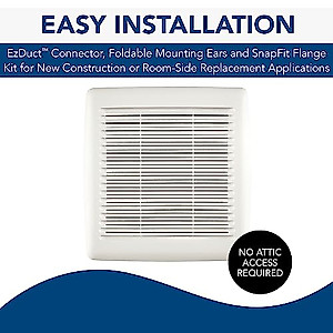 Broan-NuTone A110 Ventilation Fan with Roomside Installation, 110 CFM, 3.0 Sones,White