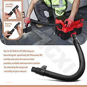 14-37-0105 Vacuum Hose & Universal Attachments Adapter Kit Hose Assembly Compatible With Milwaukee M18 Packout Vacuum 14-37-0105 Replacement Hose 0880-20, 0970-20