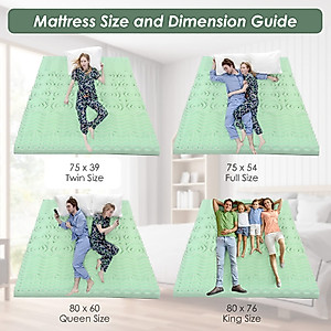 Giantex 3 Inch Queen Mattress Topper, Mattress Pad for All-Night Comfy, 5-Zone Bed Topper, Pressure Relief Mattress, Dorm Foam Topper