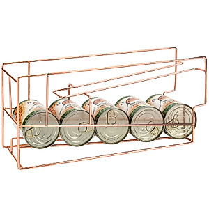 MyGift Modern Copper Tone Metal Wire Countertop or Pantry Can Holder Organizer Storage Dispenser Rack