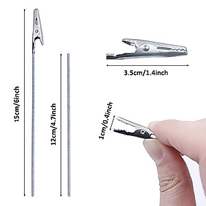 50PCS Metal Wire Alligator Clamp Long-Tailed Alligator Clip Clasp Place Card Holder Table Number Holder for DIY Card Note Photo Picture Menu Memo Clip Party Wedding Clay & Cake Decor (6inch/150mm)