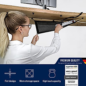 Cable management net - Under desk wire management - Flexible under desk cable management tray black