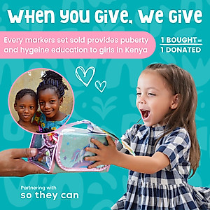 Amitié Lane Unicorn Gift Set - DIY Terrarium Kit and Scented Markers Set - Easy DIY Kids Arts and Crafts Kits - Girls Toys and Birthday Gifts for Kids Age 4-12