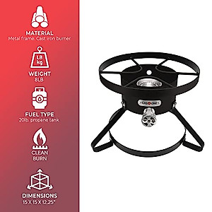 GasOne B-5155-RED Burner with Steamer Pot Turkey Fry & Tamale-with High Pressure Propane Regulator and Hose, Red QCC