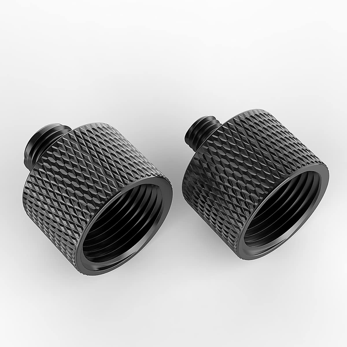 Donuts Mic Stand Adapter 5/8 to 3/8 and 5/8 to 1/4 Mic Thread Screw Adapter Combo Pack For Microphone Mounts and Stands 2 Pack Black