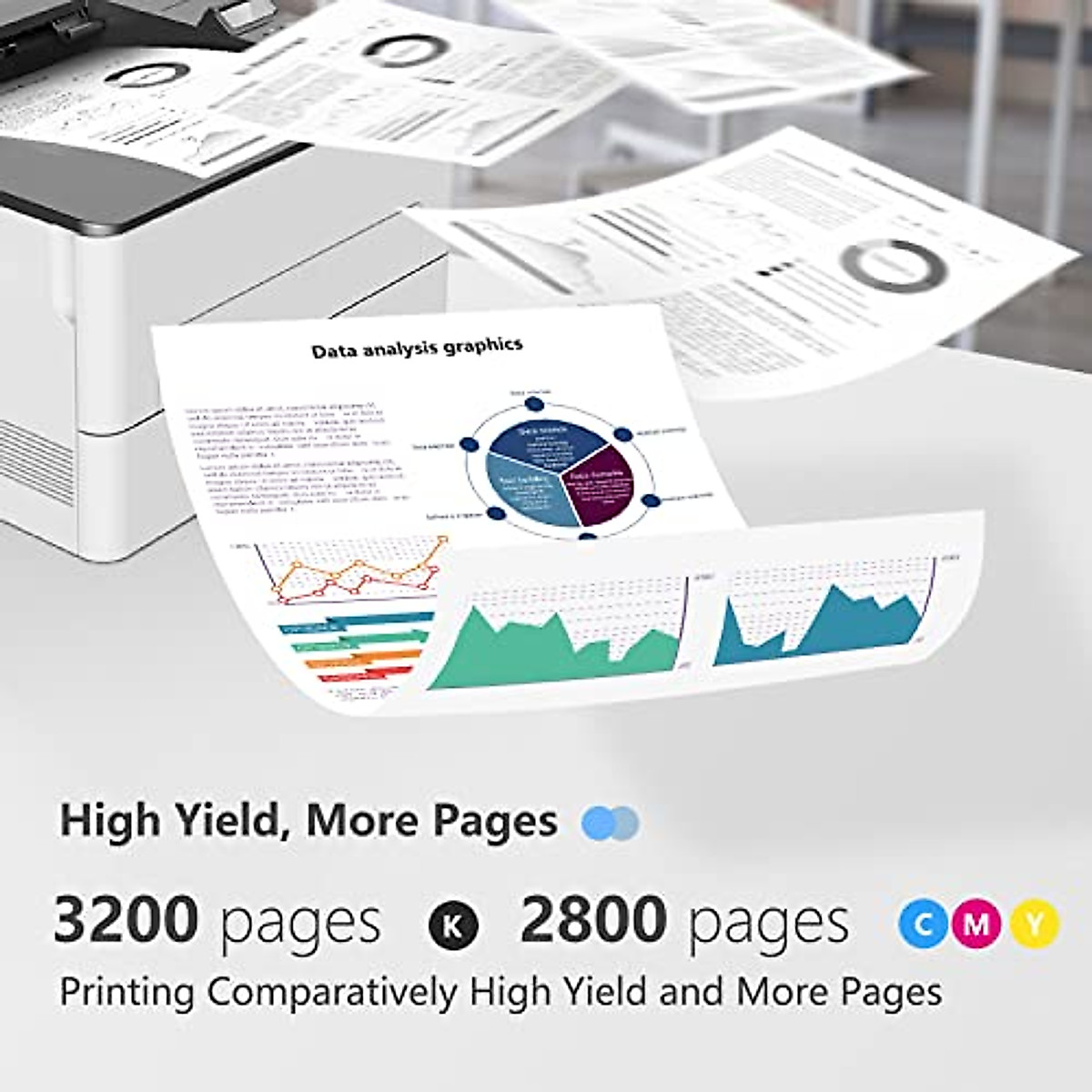 4-Color High-Yield Toner Cartridge Set(Black / Cyan / Magenta / Yellow) Drwn Compatible Toner Replacement for Dell H625, H825, S2825 Laser Printer, N7DWF P3HJK 5PG7P 3P7C4