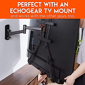ECHOGEAR Full Motion TV Wall Mount & Sound Bar Mounting Bracket - for Big TVs Up to 90" - Height Adjustable Soundbar Mount