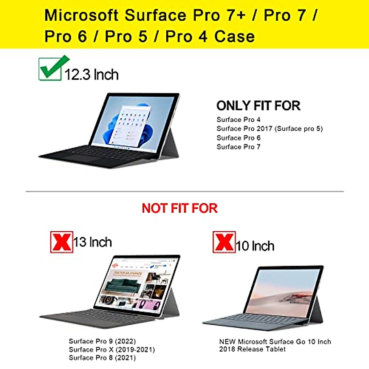 Microsoft Surface Pro 7 Case - MAITTAO Surface Pro 7+ / Pro 6 / Pro 5 2017 / Pro 4 12.3 Inch Tablet Case Accessories Slim Light Folio Stand Case Built-in Surface Pen Holder, Creative Marble 5