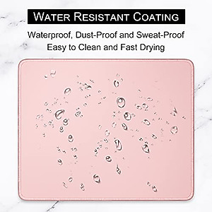 Hsurbtra Mouse Pad, Premium-Textured Square Mousepad 10.2 x 8.3 Inch, Stitched Edge Anti-Slip Waterproof Rubber Mouse Mat, Pretty Cute Mouse Pad for Office Gaming Laptop Women Kids Pink