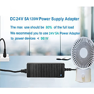 MTYTOT 24V 5Amp Power Supply AC 100-240V to DC 24Volt 5A 3.5A 2.5A 2A Switching Power Supply Adapter for LED Strip Module Lights Routers CCTV Security Cameras