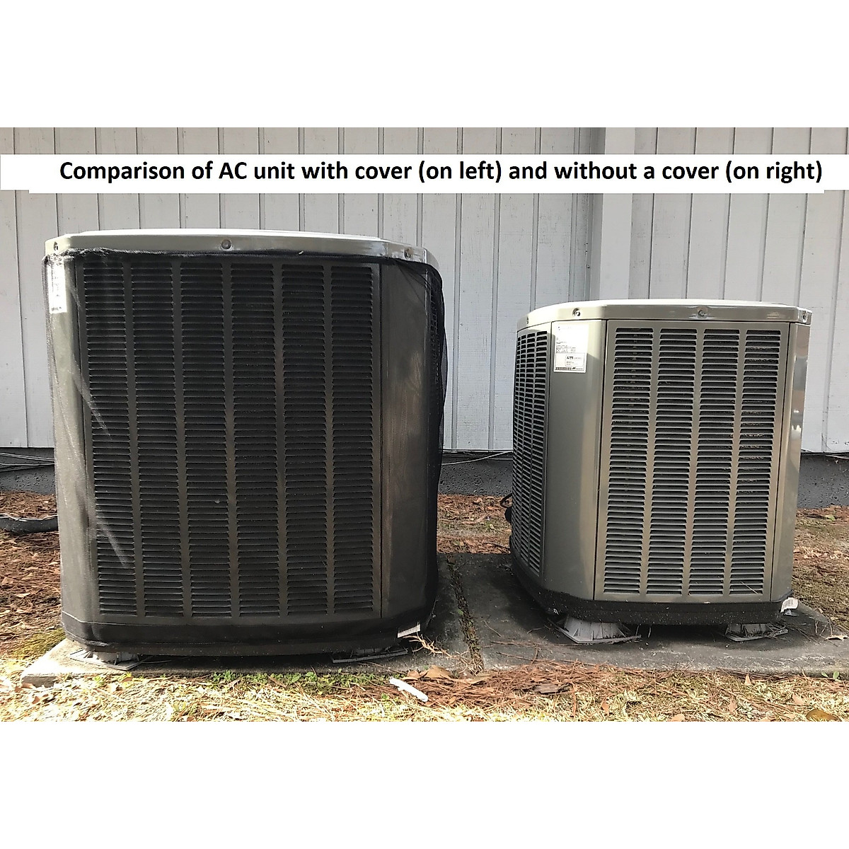 MESH Air Conditioner Cover: CUSTOM AC Cover designed to PROTECT coils from clogging - leaves, grass, cottonwood, dust and debris