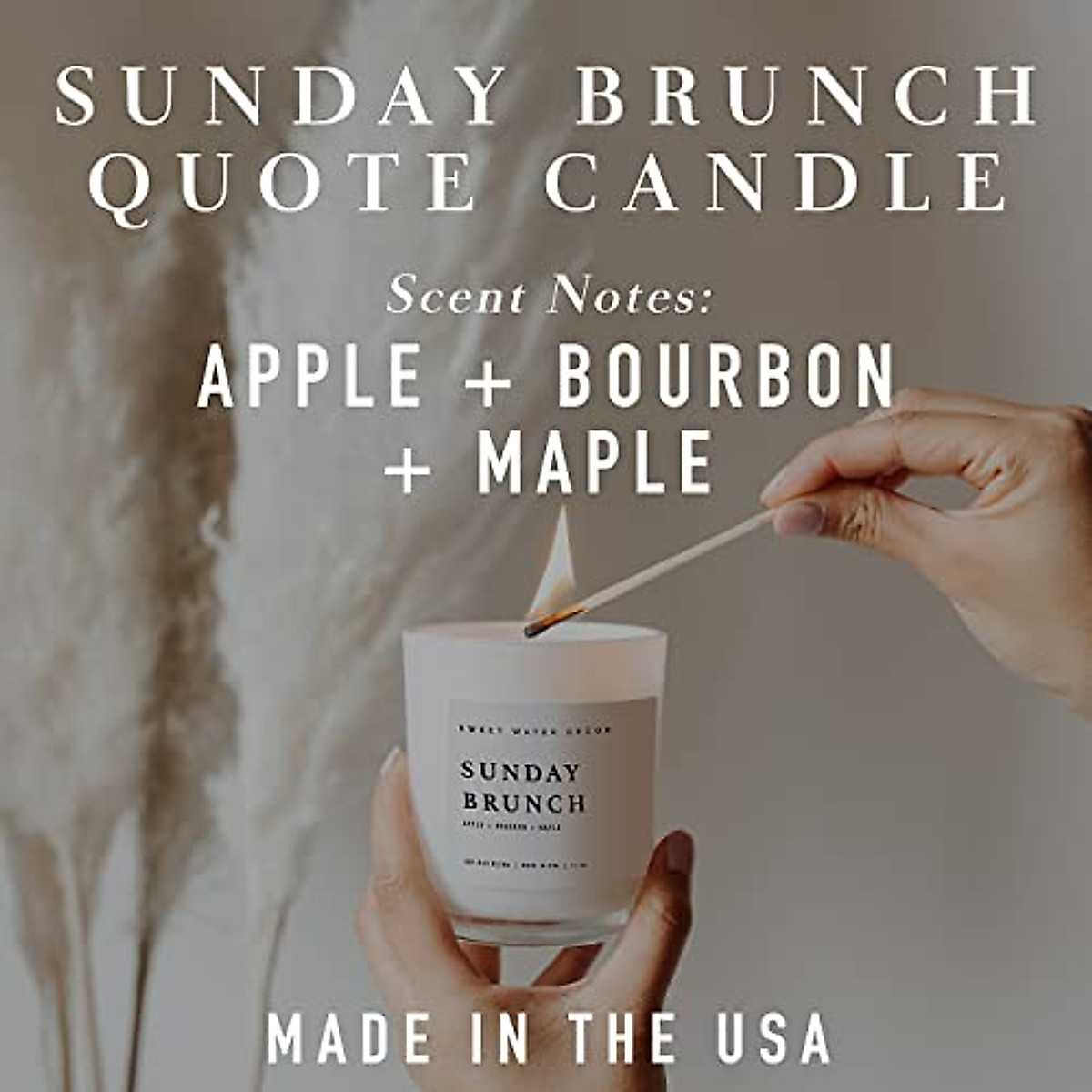 Sweet Water Decor Sunday Brunch Candle | Apple, Bourbon, Vanilla & Maple, Breakfast Scented Soy Wax Candle for Home | 11oz White Jar, 50+ Hour Burn Time, Made in The USA