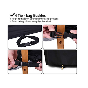 KDGGLUCK Windproof Waterproof 420d Oxford Fabric Patio Table Cover for Outside Chairs Sofa Storage Rectangular Black Garden Furniture Cover Oxford Polyester 140x60x60cm(LxWxH)