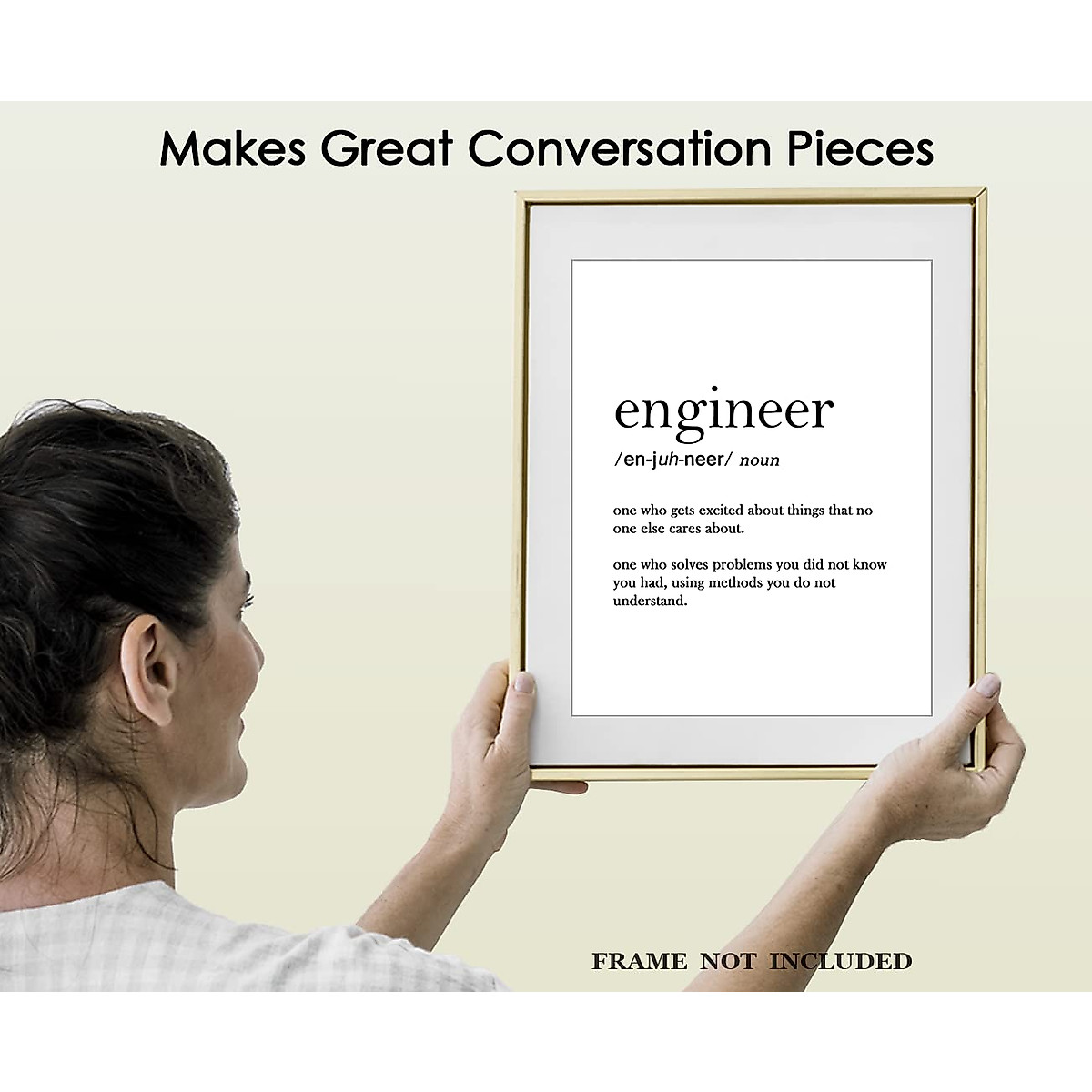 Engineer Funny Definition: 8x10 Unframed Chic, Boho & Modern Typography Wall Art Poster Print for Office, Classroom, Dorm & Bedroom Decor - Creative Idea for Engineers & Engineering Students