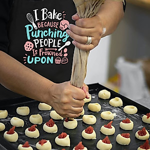 Gvlrbut Funny Aprons for Women with Pockets - Baking Gifts for Bakers Cute Cooking Aprons for Men Chef Kitchen, Baking Accessories for Dad Mom Friends Birthday Mother’s Day Husband Wife