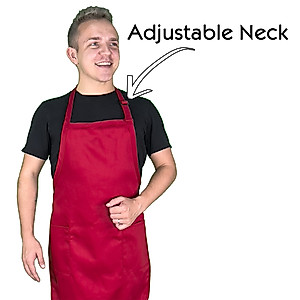 PLACE4PRINT Personalized Chef Apron with Hat Set for chef Embroidered Design - Aprons for Women and Men, Kitchen Chef Apron with 2 Pockets and Long Ties, Adjustable Bib Apron for Cooking, Serving