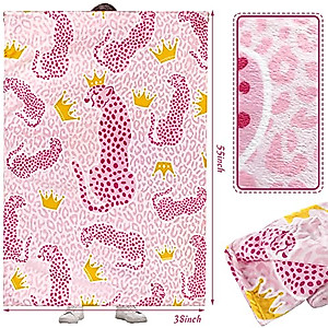 Pink Preppy Leopard Throw Blanket Cute Preppy Stuff Flannel Pink Print Soft Plush Leopard Crown Blanket Cozy Blanket Preppy Bedding Stuff Preppy Room Decor for Bed Dormitory Living Sofa, 55 x 38 in