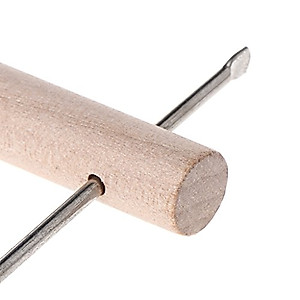 Youngy Natural Wooden Birds Perch Parrots Hanging Swing Cage Pendant Toys Stand Holder - L