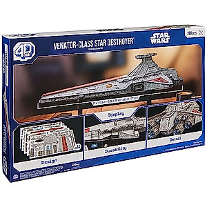 4D Puzzles, Star Wars Deluxe Venator-Class Star Destroyer 3D Model Kit Over 2ft. Wide 288 Pcs | Star Wars Toys | Paper Model Kits for Adults & Teens 12+