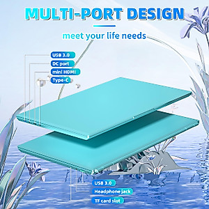 16inch Green Laptop 16G RAM 1TB SSD Ultra-Narrow bezels 2.5K FHD(2560x1600) IPS Screen/N5095 CPU,Win 11 Pro PC with Full Size Numeric Color Backlit KB/Fingerprint(16G+1TB)