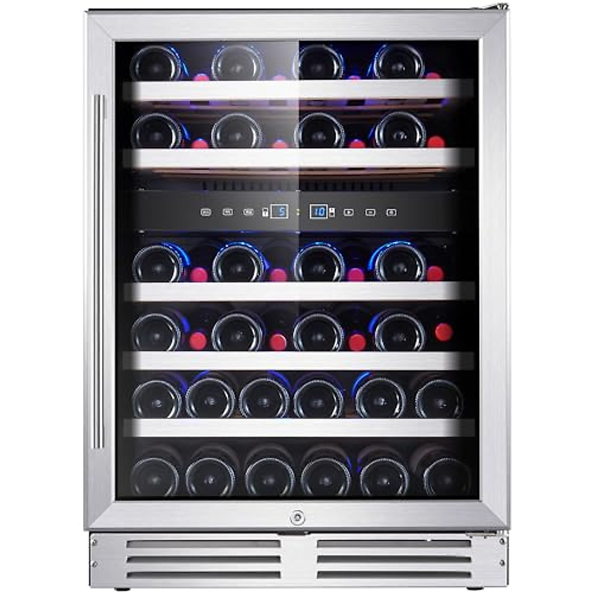 STAIGIS 46 Bottle Compressor Wine Cooler Refrigerator, 24 inch Wine Fridge Freestanding Dual Zone for Home, Kitchen and Bar, Digital Temperature Control