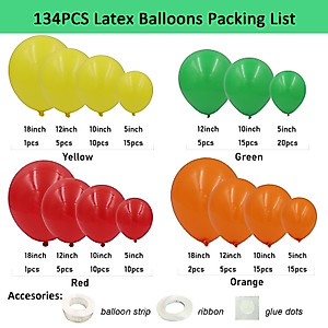 Fruit Vegetable Party Decorations 141pcs Red Green Yellow Orange Balloon Arch Garland Kit Vegetable Fruit Balloons for Hey Bear themed Party Tutti Frutti Birthday Baby Shower