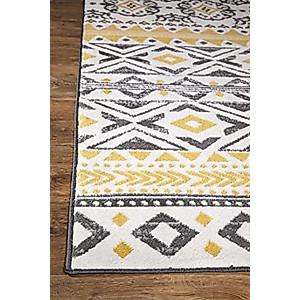 Rugshop Leiria Bohemian Geometric Area Rug 5' x 7' Yellow