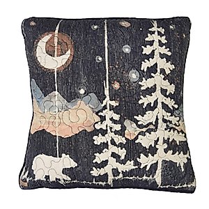 Donna Sharp Throw Pillow - Moonlit Bear Lodge Decorative Throw Pillow with Bear Pattern - Square