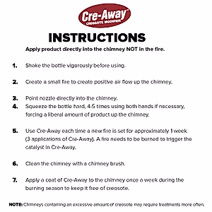 ChimneySaver Cre-Away Creosote Modifier (16 Oz Squeeze Bottle) - The Original Creosote Remover for Chimneys, Wood Stove Cleaner, Wood Burning Fireplace
