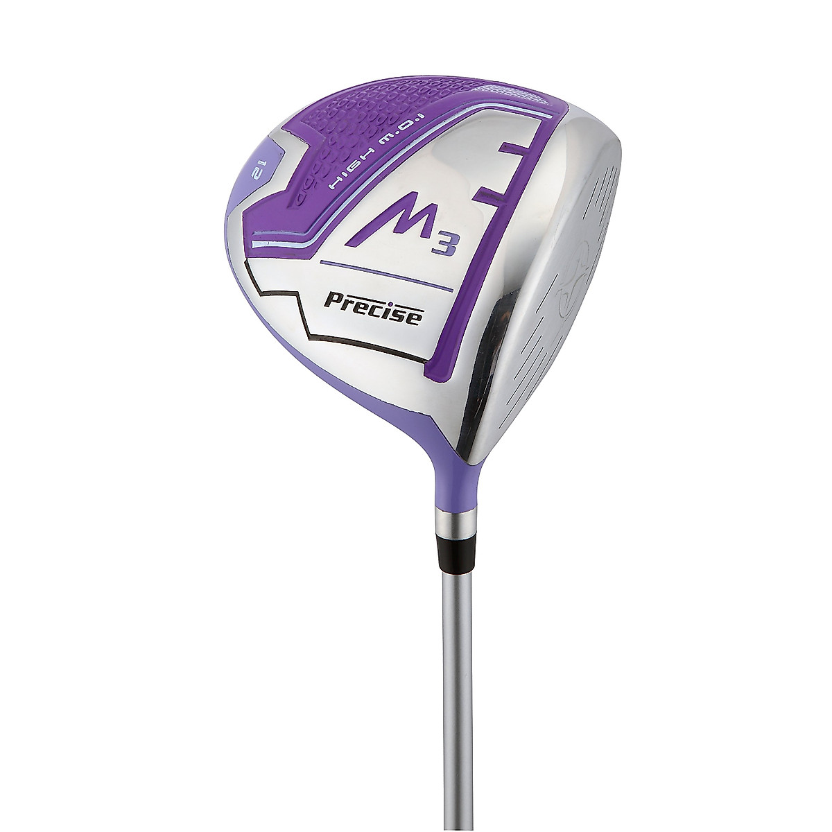 Precise M3 Ladies Womens Complete Golf Clubs Set Includes Driver, Fairway, Hybrid, 7-PW Irons, Putter, Stand Bag, 3 H/C's Purple - Regular, Petite or Tall Size! (Petite Size -1", Right Handed)