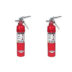 Amerex B417, 2.5lb ABC Dry Chemical Class A B C Fire Extinguisher, with Wall Bracket (2-PACK)
