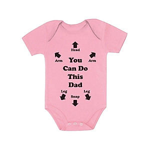 Tstars Funny Baby Clothes New Dad Gifts You Can Do This Infant Girl Boy Bodysuit NB (0-3M) Pink