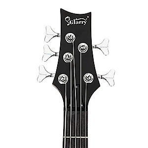 [Do Not Sell on Amazonf]Glarry GIB Electric 5 String Bass Guitar Full Size Bag Strap Pick Connector Wrench Tool Earth Brown