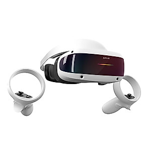 DPVR E4 VR Headsets, PCVR Headset with Controller, 3664x1920 Res, 116° FOV, 120Hz Refresh Rate, Inside-out 6 DoF Tracking, 280g light weight, Virtual Reality Headset for PC, Support SteamVR Games