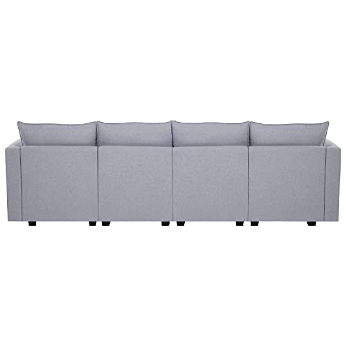 Elizabeth Modular 4 Piece Sofa for Living Room with Extendable Design & Soft Comfortable Seating – Linen Modern sofa couch with Sturdy Wooden Frame, Ideal for Small Spaces, Easy Assembly, Gray