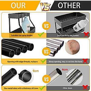 UWBGRT Under Sink Organizers and Storage 2 Pack, Bathroom Organizer 2-Tier Kitchen Cabinet Organization with Hook, Hanging Cup, Multi-purpose Under Sink Shelf Organizer for Home Storage