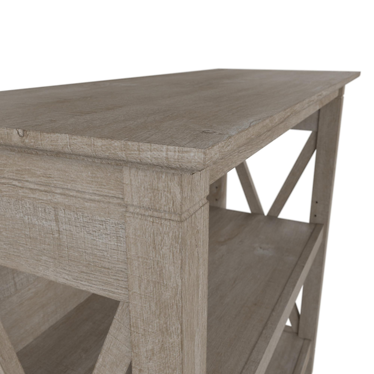 Bush Furniture Key West 6 Cube Bookcase in Washed Gray, Small Organizer for Home Office, Living Room, and Entryway