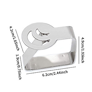 Honbay 4PCS Stainless Steel Silver Thickened Strong Cloth Clip,Tablecloth Clamp Holder, Table Cover Clamps,Table Cloth Holders, Table Cloth Clips Holders for Outdoor and Indoor (Moon)